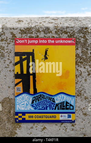 Warning - do not jump Stock Photo - Alamy