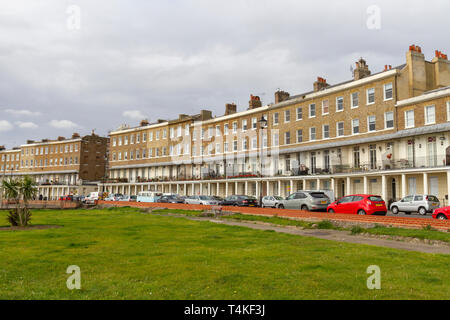 General view of terraced properties on Markham Square, Chelsea, London ...