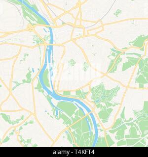 Mulheim, Germany printable street map in classic style colors with all ...