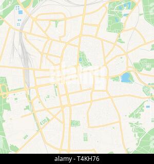 Modern City Map - Darmstadt city of Germany with boroughs and titles DE outline map Stock Vector ...