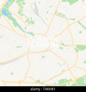 Paderborn, Germany printable street map in classic style colors with ...