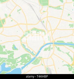 Ingolstadt, Germany printable street map in classic style colors with ...