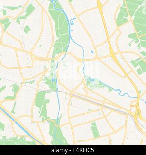 Modern City Map - Fürth city of Germany with districts grey DE ...