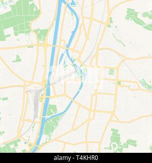 Modern City Map - Heilbronn city of Germany with districts grey DE ...