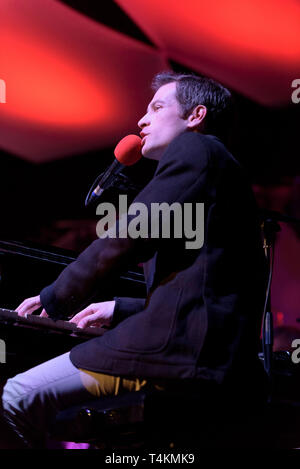 Singer and pianist performing at the Jazz festival in San Sebastian ...