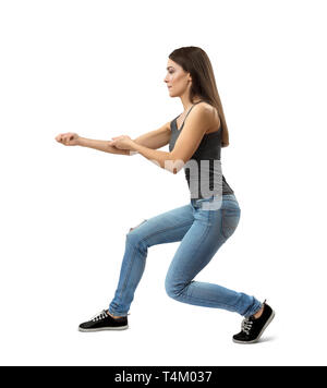 Young woman model doing modeling shoot for portfolio Stock Photo - Alamy