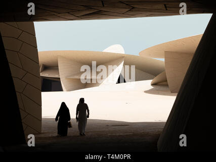 View of new National Museum of Qatar in Doha , Qatar. Architect Jean ...