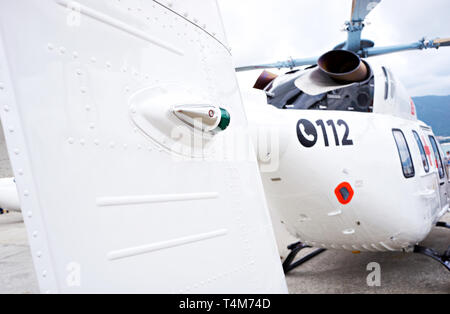 Helicopter for medical ambulance with red cross Stock Photo - Alamy