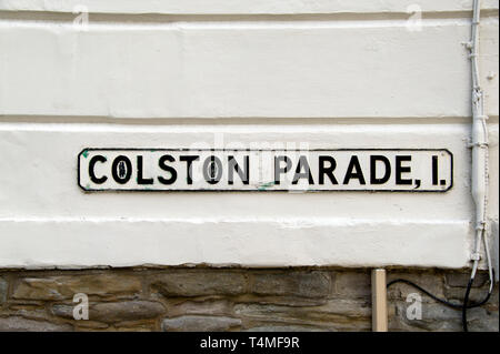 Bristol street name signs after the slaver, Edward Colston Stock Photo ...