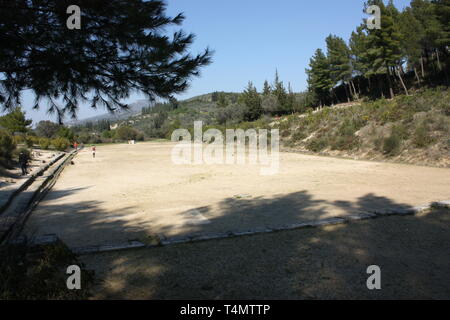 The stadium at Nemea where the Nemean Games took place in antiquity ...
