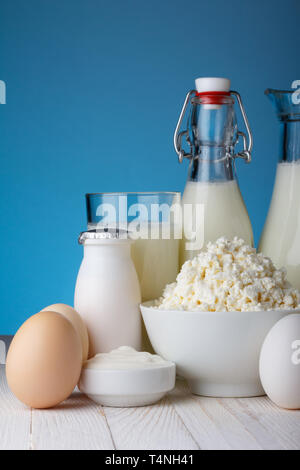 Dairy products on table Stock Photo - Alamy