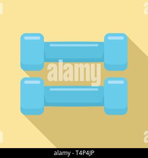 Rubber dumbbell icon flat vector. Active fitness. Workout fit Stock ...