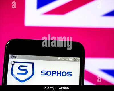 In this photo illustration, the Sophos logo is seen displayed on a ...