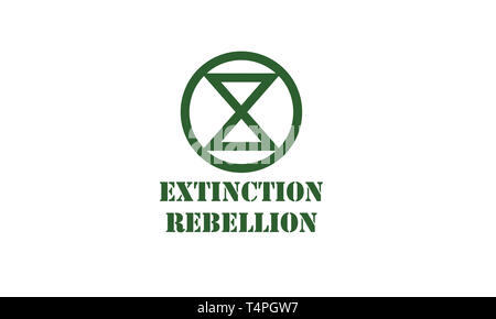 Extinction Symbol, concept illustration Extinction Rebellion moment ...