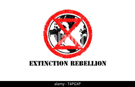 Extinction Symbol, concept illustration Extinction Rebellion moment ...