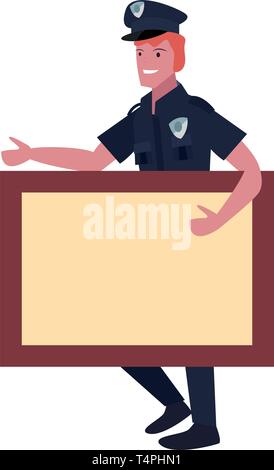 policeman profession board labour day vector illustration design Stock ...