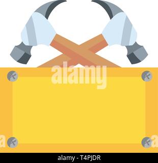 hammers construction board tool vector illustration design Stock Vector ...