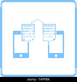 Exchanging Data Icon. Blue Frame Design. Vector Illustration Stock ...