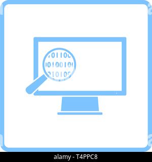 Data Analysing Icon. Blue Frame Design. Vector Illustration Stock ...