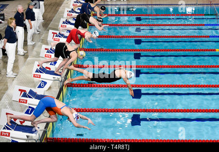 Yasmin Perry gets a flying start in heat 5 of the Women's 50m Freestyle ...