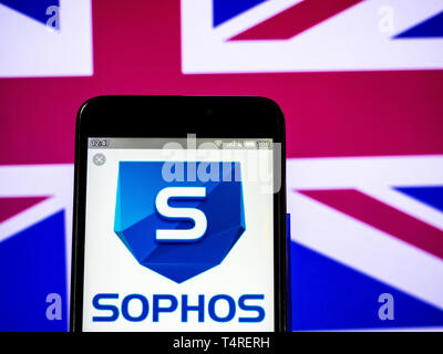 In this photo illustration, the Sophos logo is seen displayed on a ...