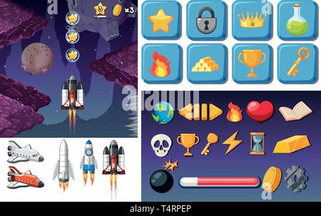 Space Themed Video Game Stock Vector Image & Art - Alamy