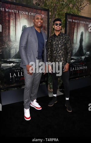 Caron Butler and Caron Butler Jr. at 'The Curse Of La Llorona' Premiere ...