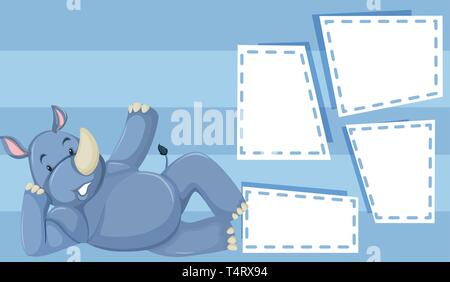 A rhinoceros on note template illustration Stock Vector Image & Art - Alamy