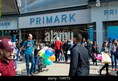 Primark store shop front entrance in shopping centre. Telford Stock ...