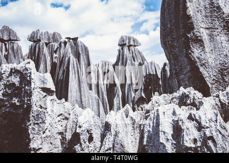 Fantastic tall, limestone rock formations in China Stock Photo ...