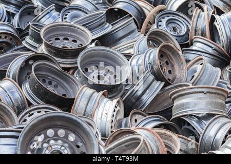Scrap metal, rims Stock Photo - Alamy