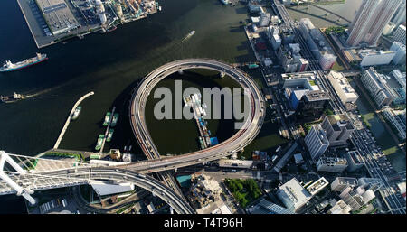 interchanger in Tokyo Bay in aerial view Stock Photo - Alamy