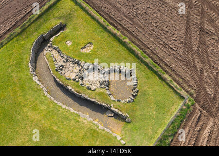 Aerial view of Ardestie Earth House, Monifieth, Angus, Scotland Stock ...