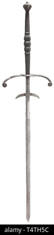 A German two-hand sword, circa 1580. Straight blade with long ricasso ...