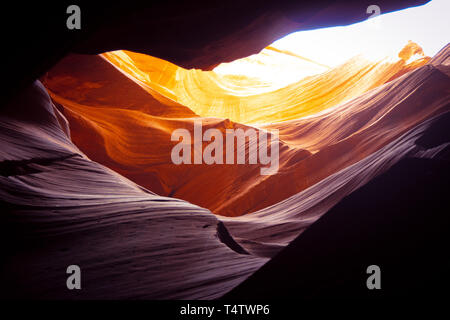 Amazing sandstone structures in the Upper Antelope Canyon Stock Photo ...