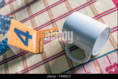 Crime scene investigation. Set of evidence identification markers and ...