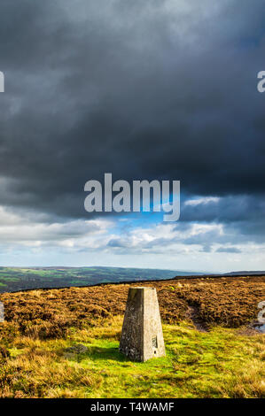 Addingham Moor Trig Point, Yorkshire Stock Photo - Alamy
