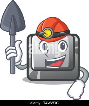 Miner button T in the keyboard cartoon Stock Vector Image & Art - Alamy