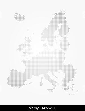 Dotted pixel map of European Union painted in the colors of of EU flag ...