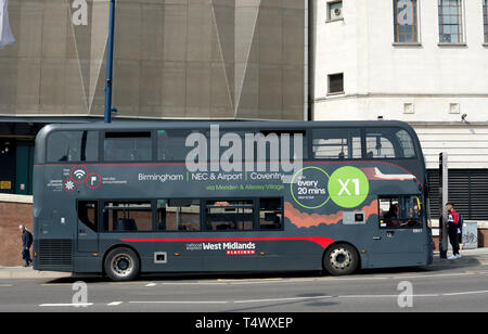 National Express West Midlands Platinum double-decker bus at Solihull ...