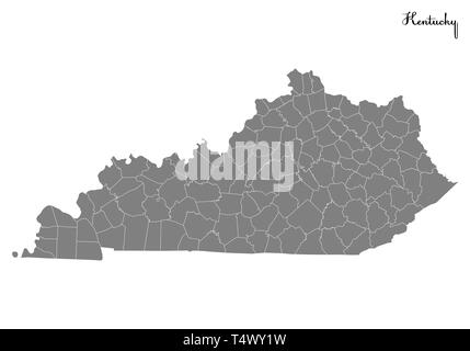Kentucky map. Borders of Kentucky for your infographic. Vector us state ...