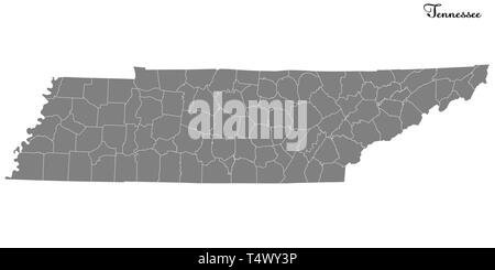Tennessee map. Borders of Tennessee for your infographic. Vector us ...