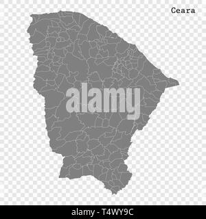 map of Ceara is a state of Brazil with borders mesoregions Stock Vector Image & Art - Alamy