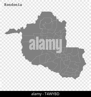 map of Rondonia is a state of Brazil with borders mesoregions Stock Vector Image & Art - Alamy