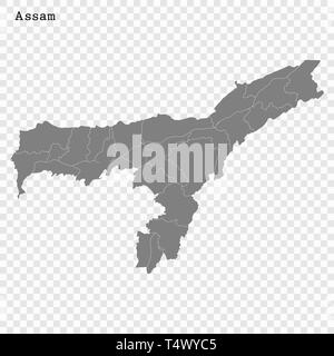 High quality map of India with borders of the regions Stock Vector ...
