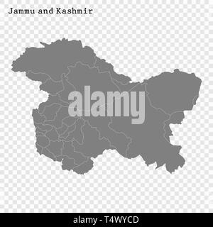 High Quality map of Jammu and Kashmir is a state of India. With main ...