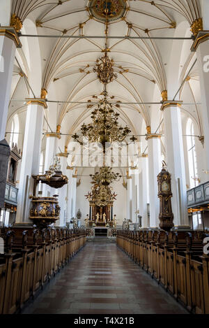 Interior of the Baroque style Trinitatis Church, 17th century ...