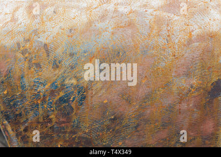 Rusty metal plate dye blue Stock Photo - Alamy