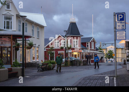 Bautinn restaurant, Akureyri, northern Iceland, Iceland, Atlantic Ocean ...