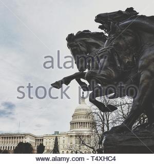 Horse sculpture at U.S. Capitol Building, Washington D.C., USA Stock ...